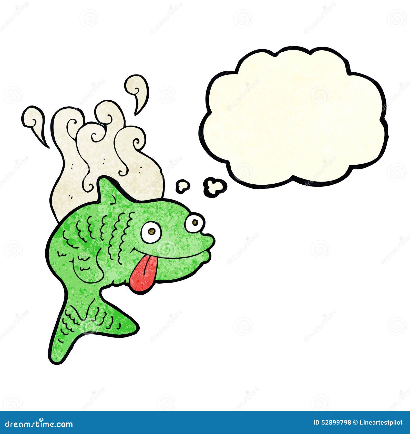 Cartoon Smelly Fish with Thought Bubble Stock Illustration ...