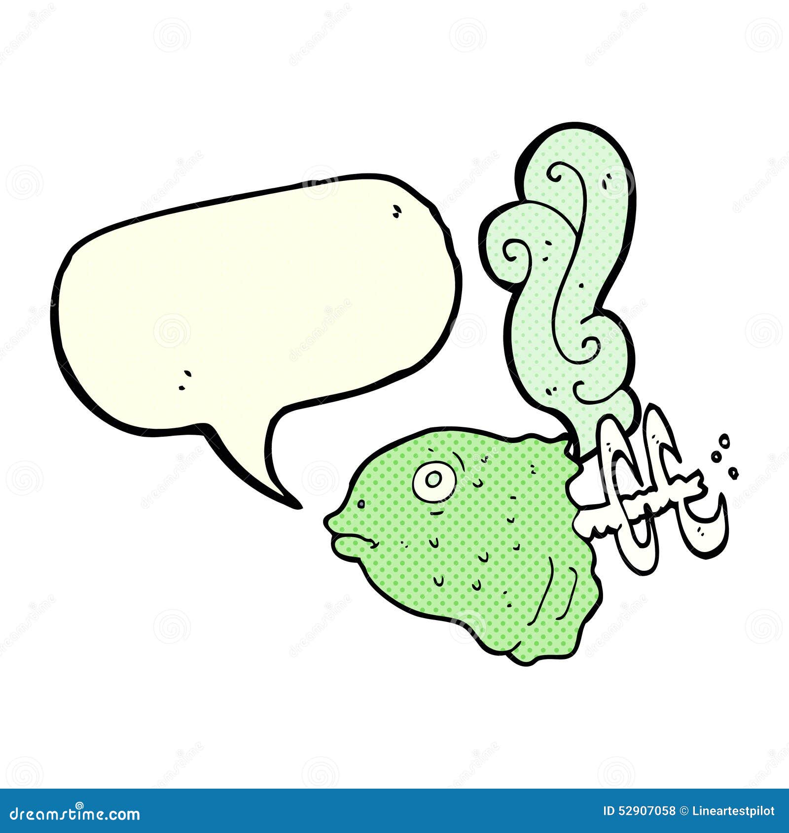 Cartoon Smelly Old Fish Head with Speech Bubble Stock Illustration ...
