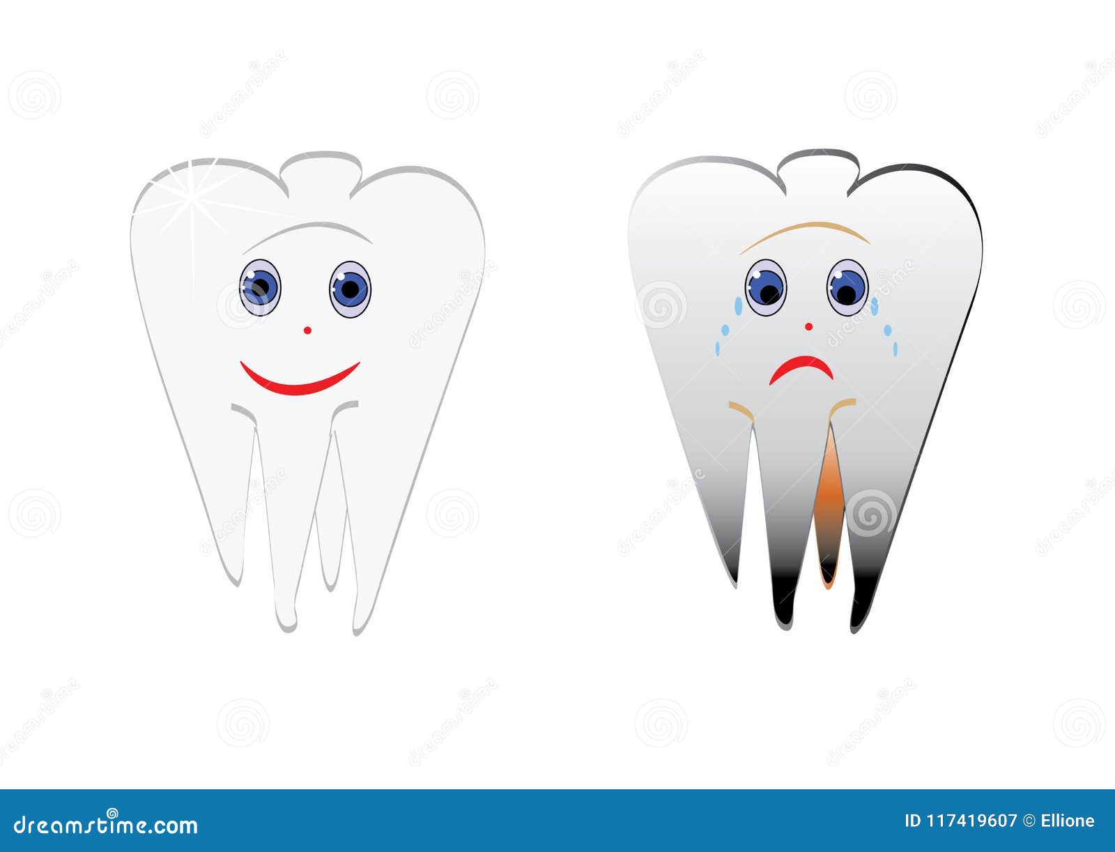 Symbols two teeth stock vector. Illustration of humorous - 117419607
