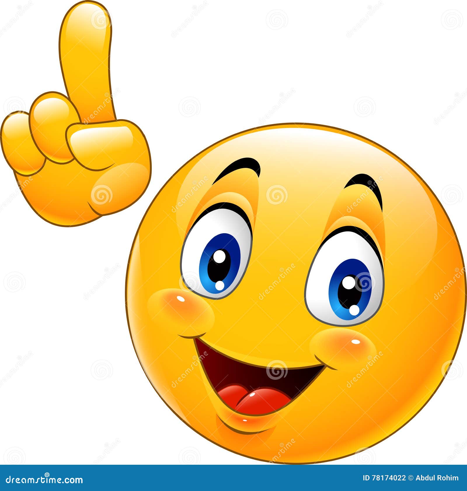 Cartoon Smiley Emoticon Making a Point Stock Vector - Illustration of ...