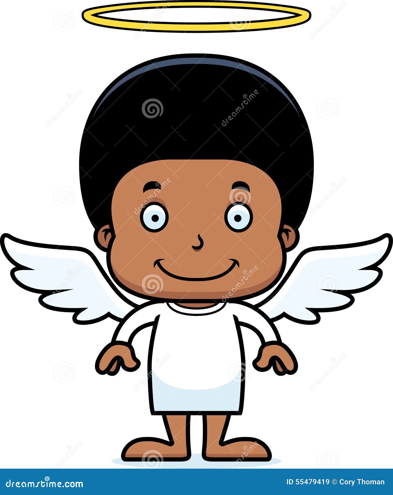 Cartoon Smiling Angel Boy stock vector. Illustration of happy - 55479419