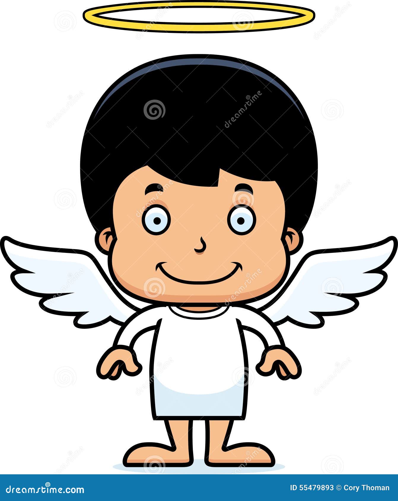 Cartoon Smiling Angel Boy stock vector. Illustration of angel - 55479893