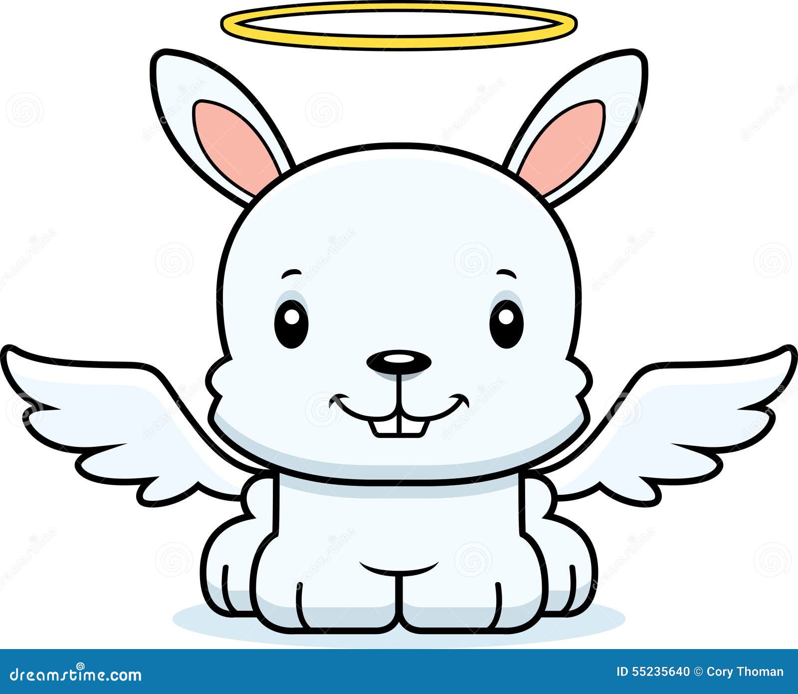 Cartoon Smiling Angel Bunny Stock Vector - Illustration of vector ...