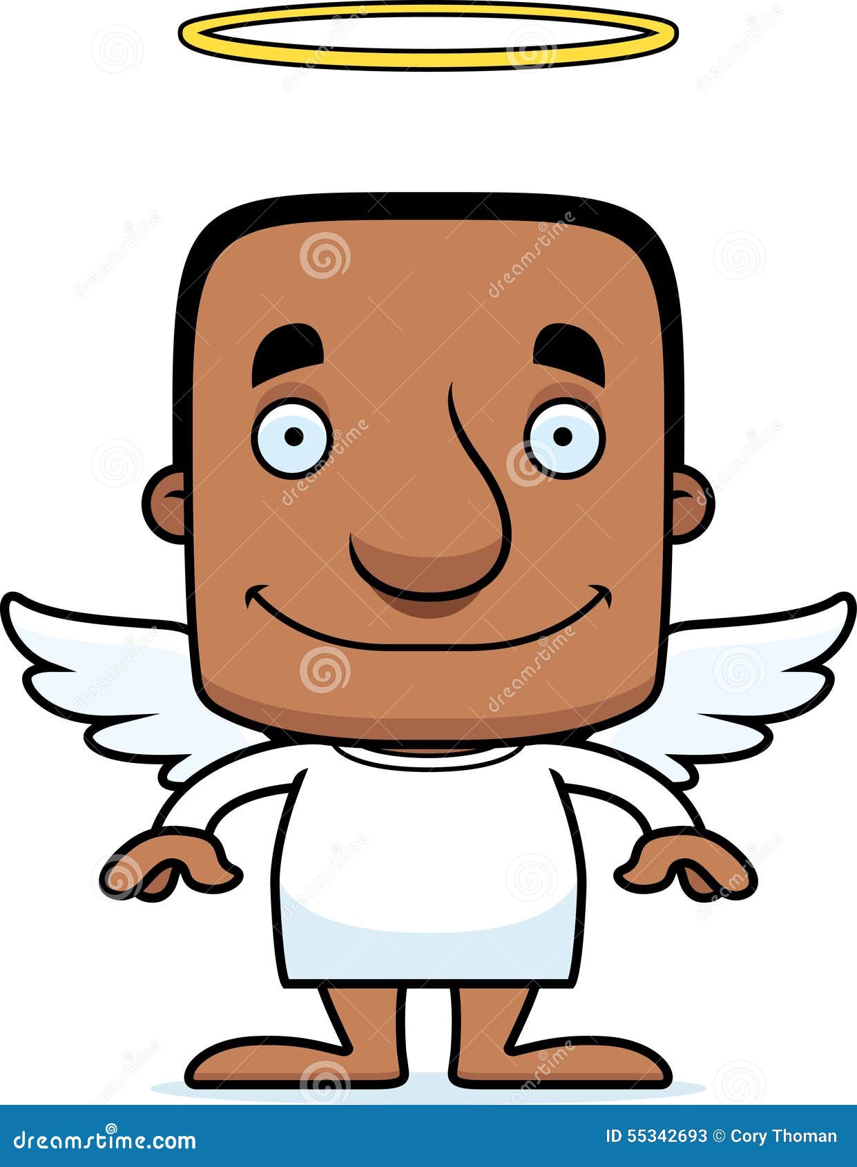 Cartoon Smiling Angel Man stock vector. Illustration of happy - 55342693