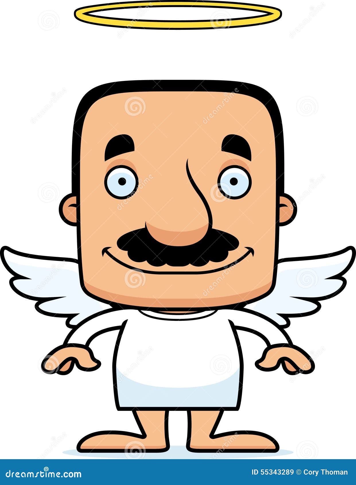 Cartoon Smiling Angel Man stock vector. Illustration of happy - 55343289