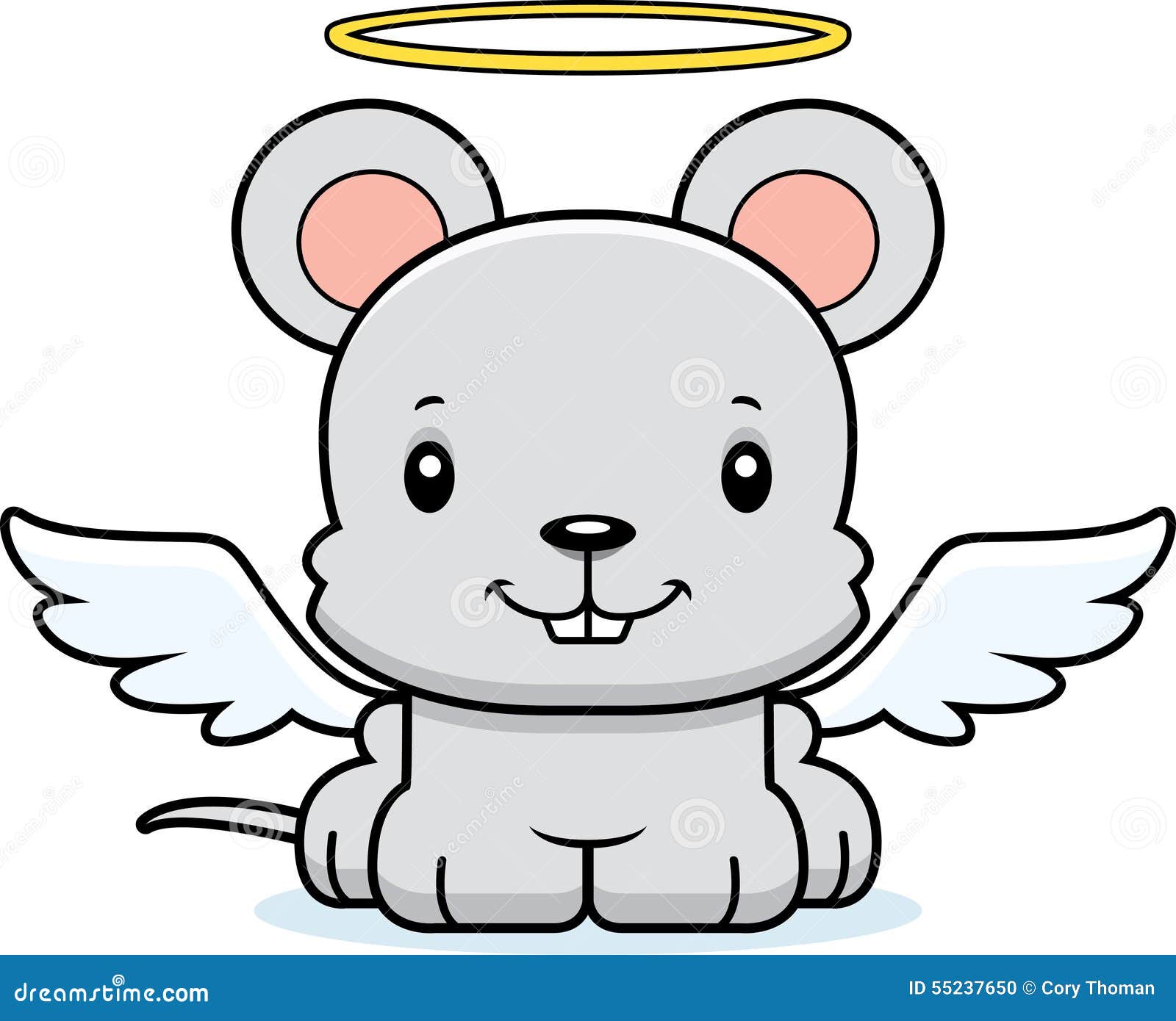 Cartoon Smiling Angel Mouse Stock Vector - Illustration of smiling ...