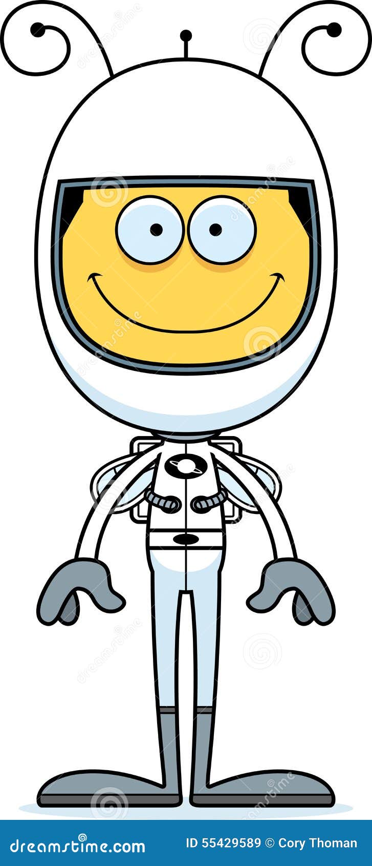 Cartoon Smiling Astronaut Bee Stock Vector - Illustration of spacesuit ...