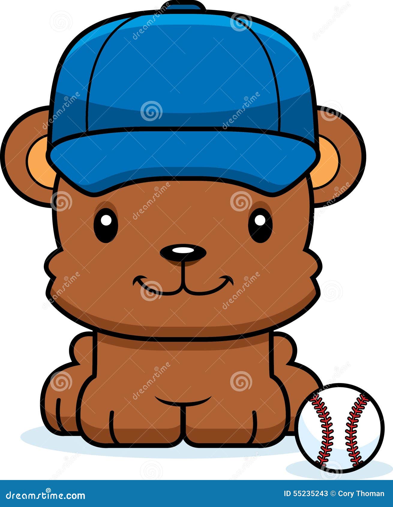 Cartoon Smiling Baseball Player Bear Stock Vector - Illustration of ...