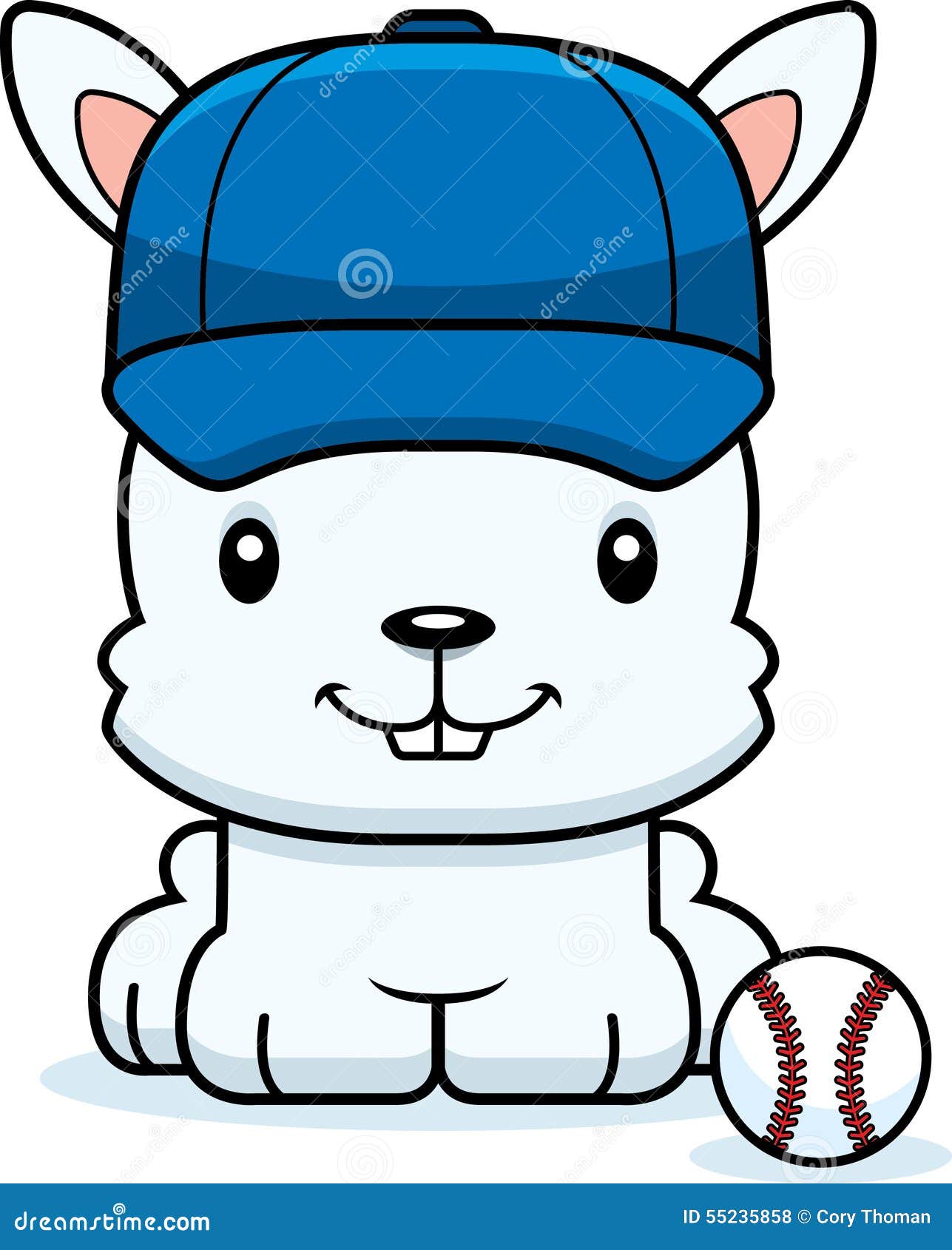 Cartoon Smiling Baseball Player Bunny Stock Vector - Illustration of ...