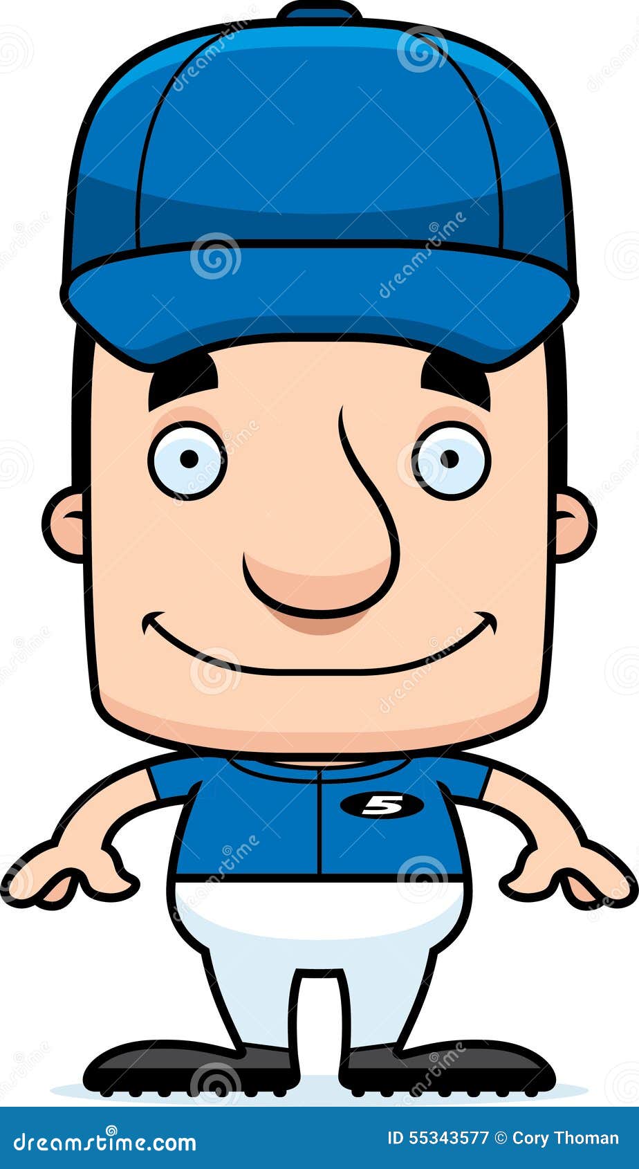 Cartoon Smiling Baseball Player Man Stock Vector - Illustration of clip ...