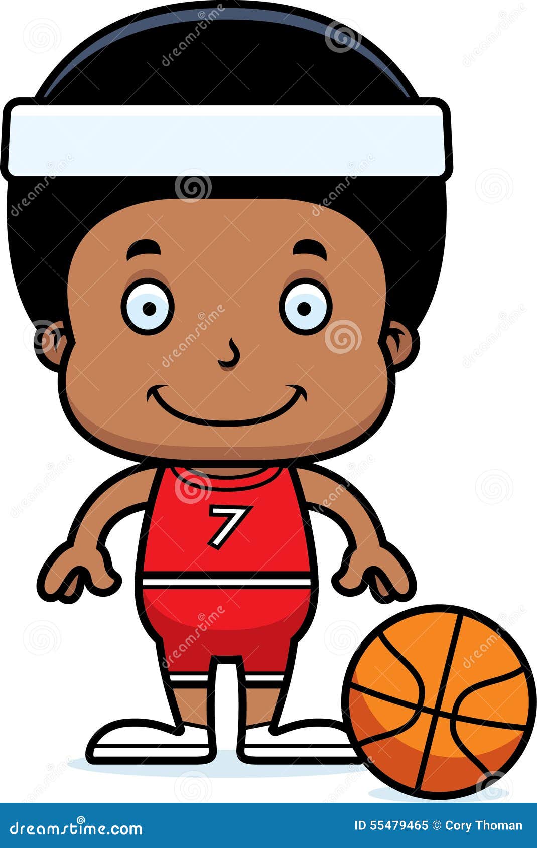 Cartoon Smiling Basketball Player Boy Stock Vector - Illustration of ...