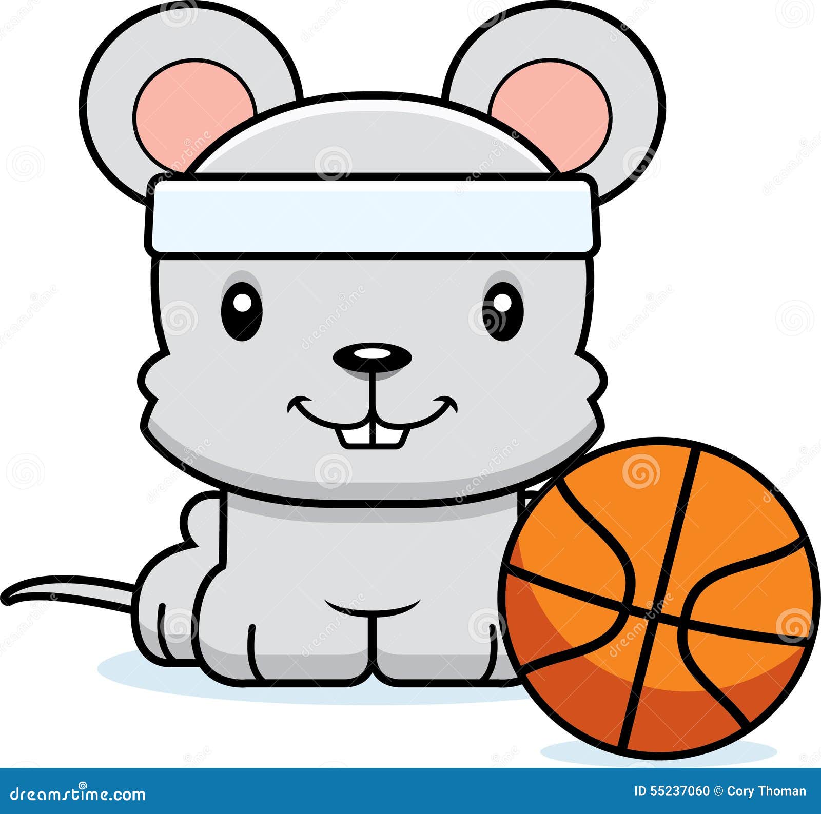 Cartoon Smiling Basketball Player Mouse Stock Vector - Illustration of ...