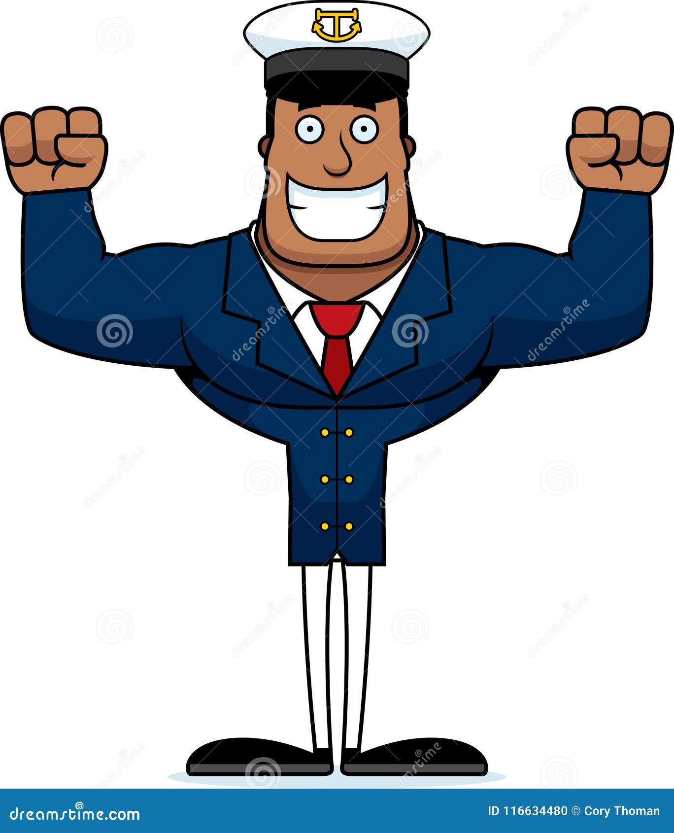 Cartoon Smiling Boat Captain Stock Vector - Illustration of navy ...