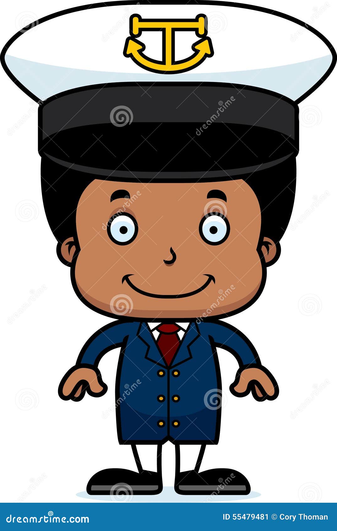 Cartoon Smiling Boat Captain Boy Stock Vector - Illustration of smiling ...