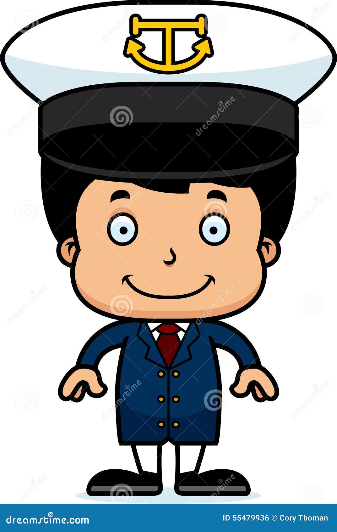 Cartoon Smiling Boat Captain Boy Stock Vector - Illustration of clipart ...
