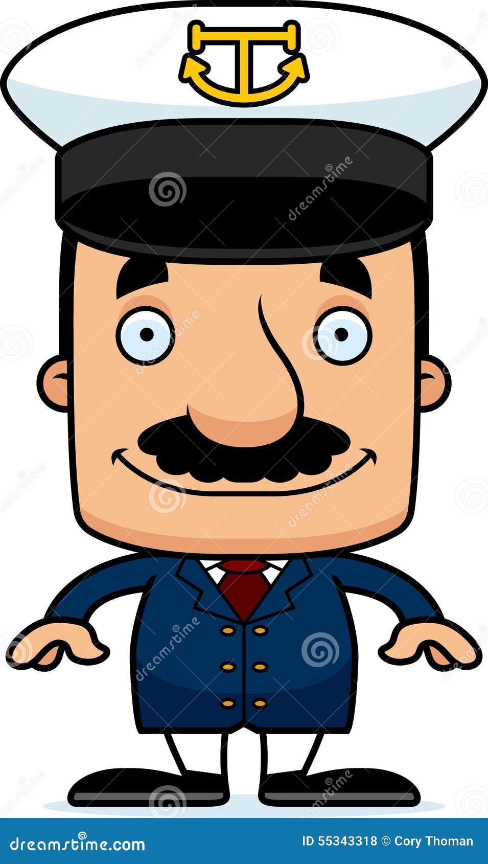 Cartoon Smiling Boat Captain Man Stock Vector - Illustration of person ...