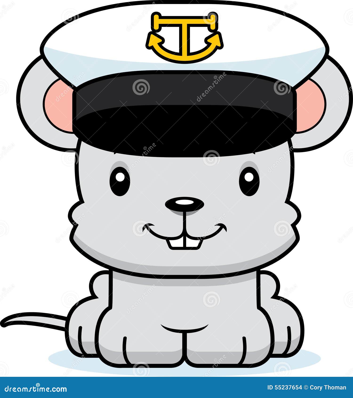 Cartoon Smiling Boat Captain Mouse Stock Vector - Illustration of mouse ...