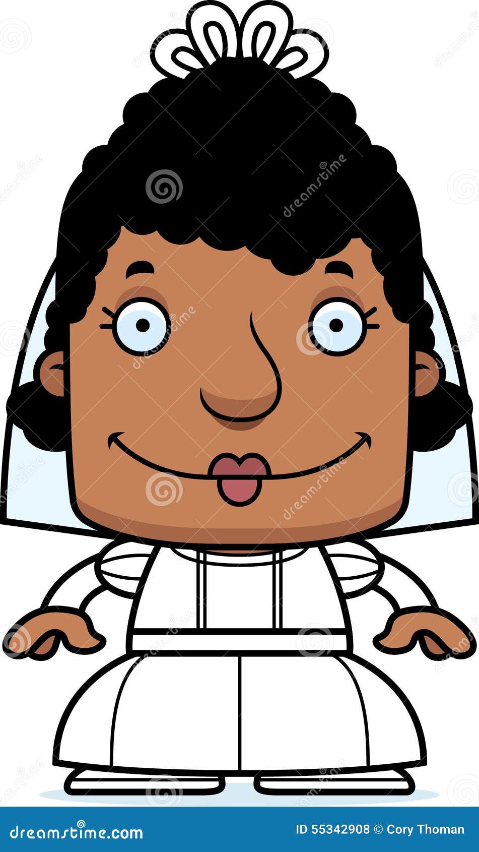 Cartoon Smiling Bride Woman Stock Vector - Illustration of person ...