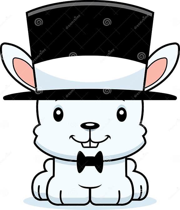 Cartoon Smiling Bunny Top Hat Stock Vector - Illustration of smiling ...