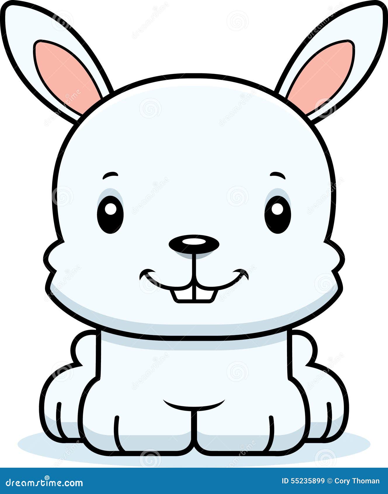 Cartoon Smiling Bunny stock vector. Illustration of clipart - 55235899