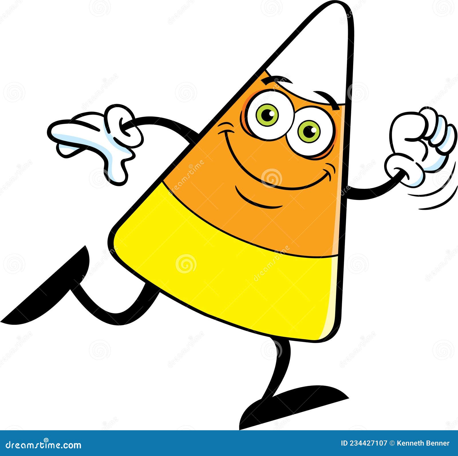Cartoon Smiling Candy Corn Running. Stock Vector - Illustration of ...