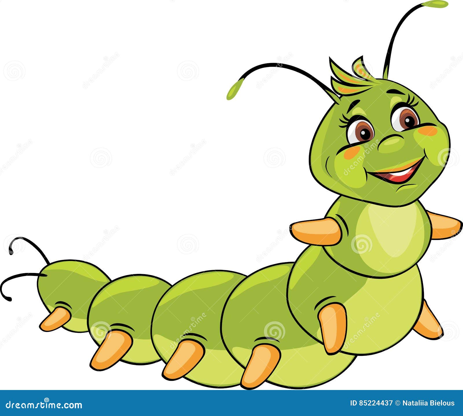 Cartoon Smiling Caterpillar Stock Vector - Illustration of funny ...
