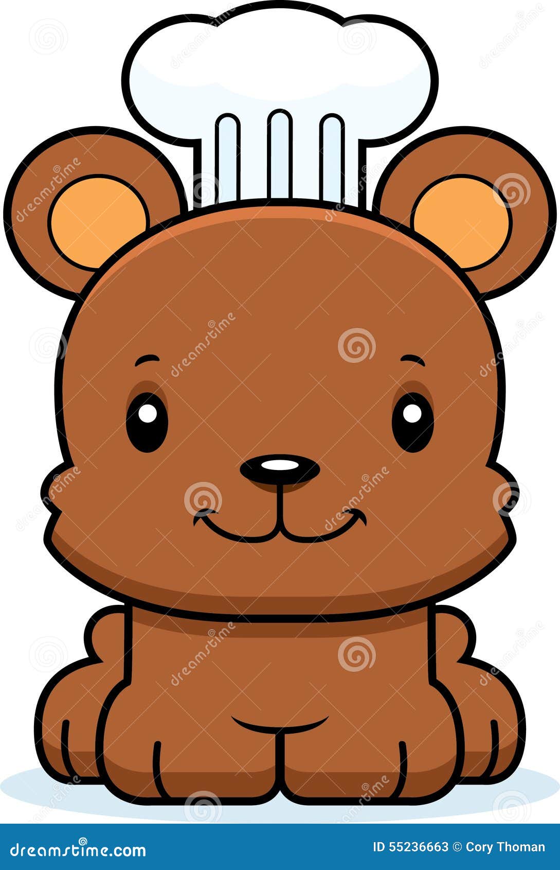 Cartoon Smiling Chef Bear stock vector. Illustration of happy - 55236663