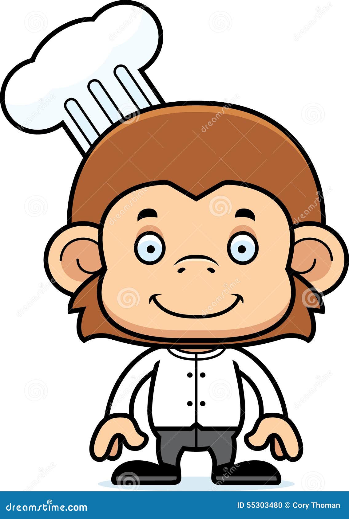 Cartoon Smiling Chef Monkey Stock Vector - Illustration of smiling ...
