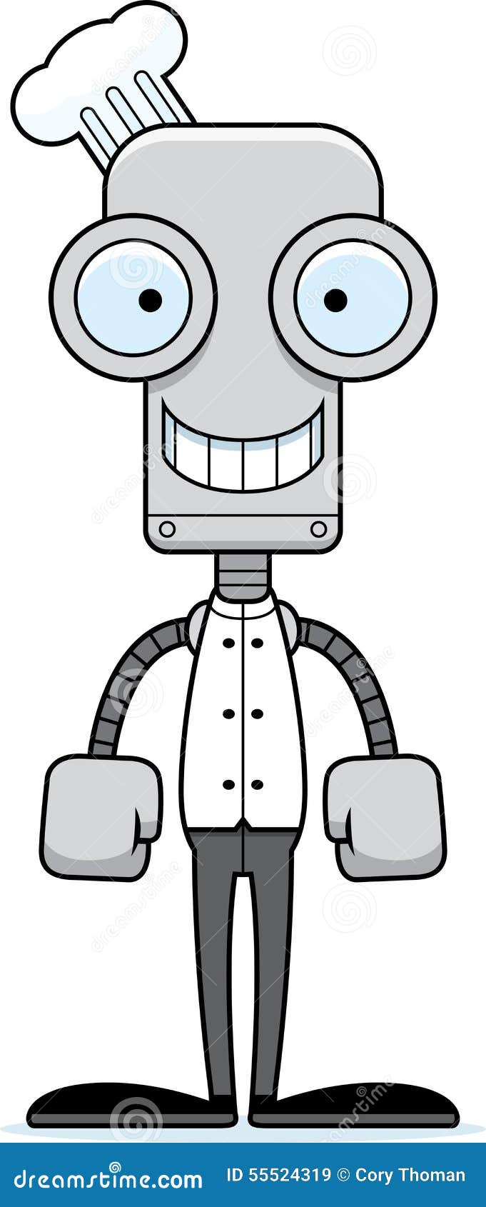 Cartoon Smiling Chef Robot stock vector. Illustration of cook - 55524319