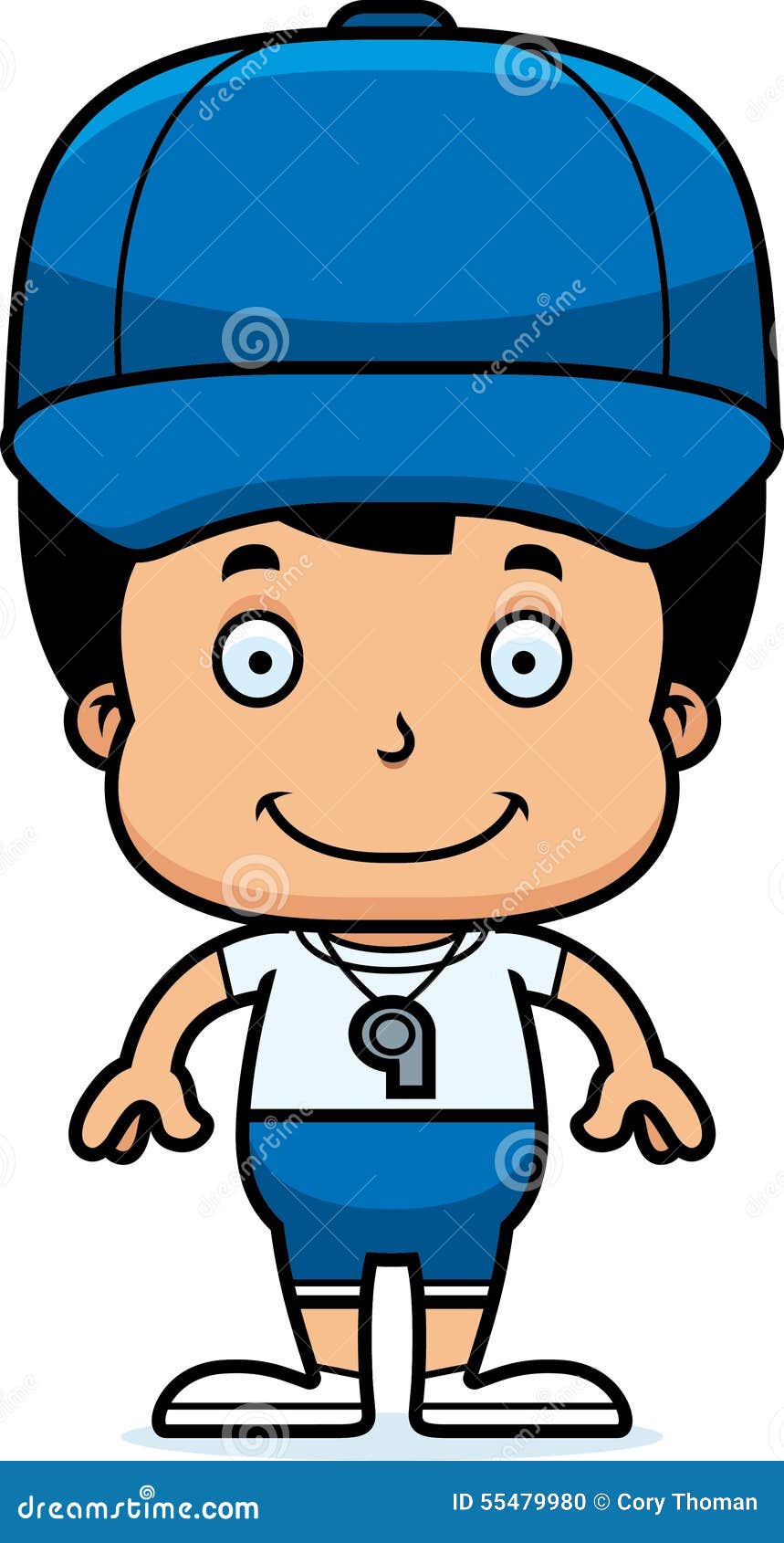 Cartoon Smiling Coach Boy stock vector. Illustration of happy - 55479980