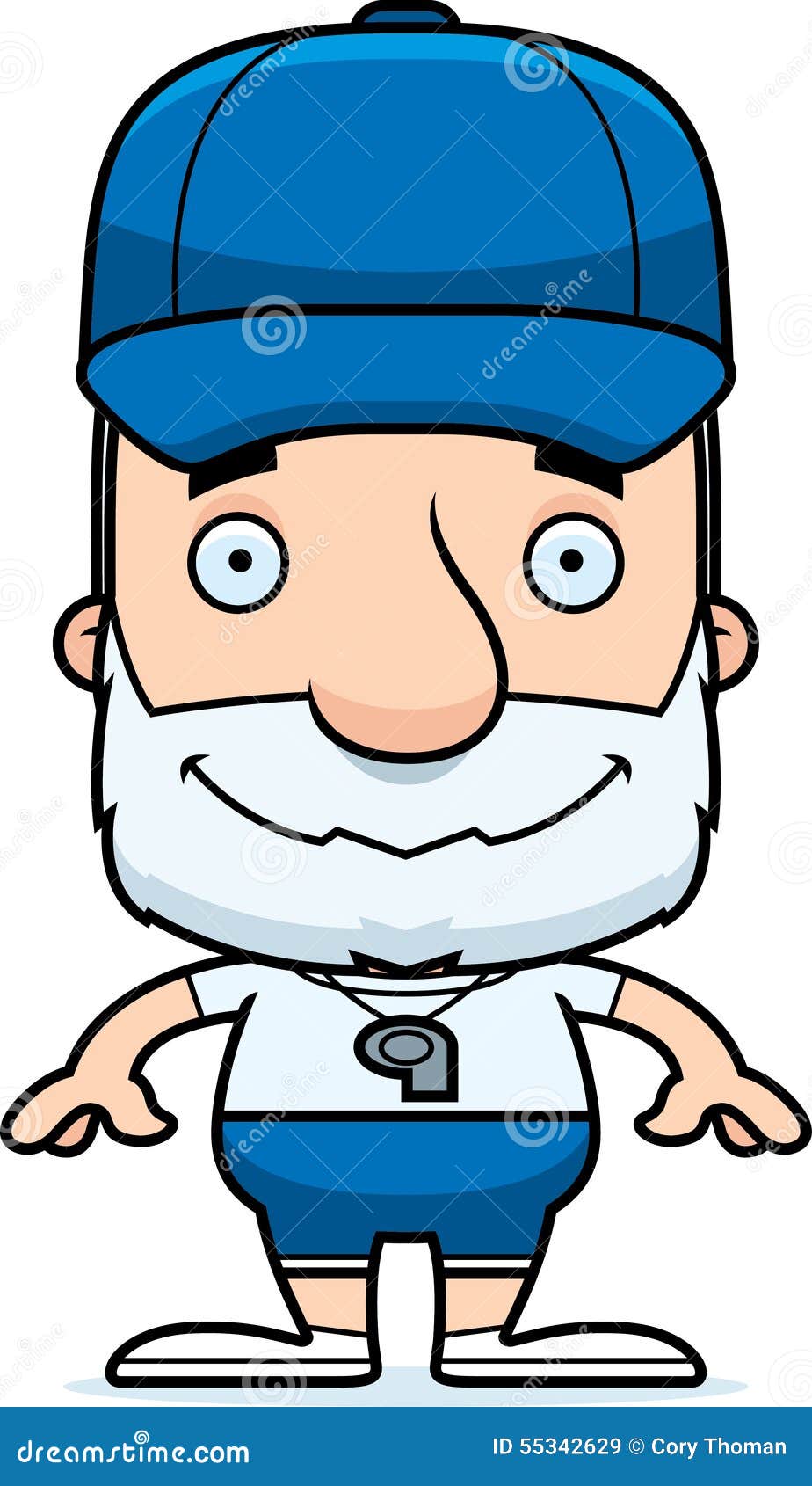 Cartoon Smiling Coach Man stock vector. Illustration of clip - 55342629