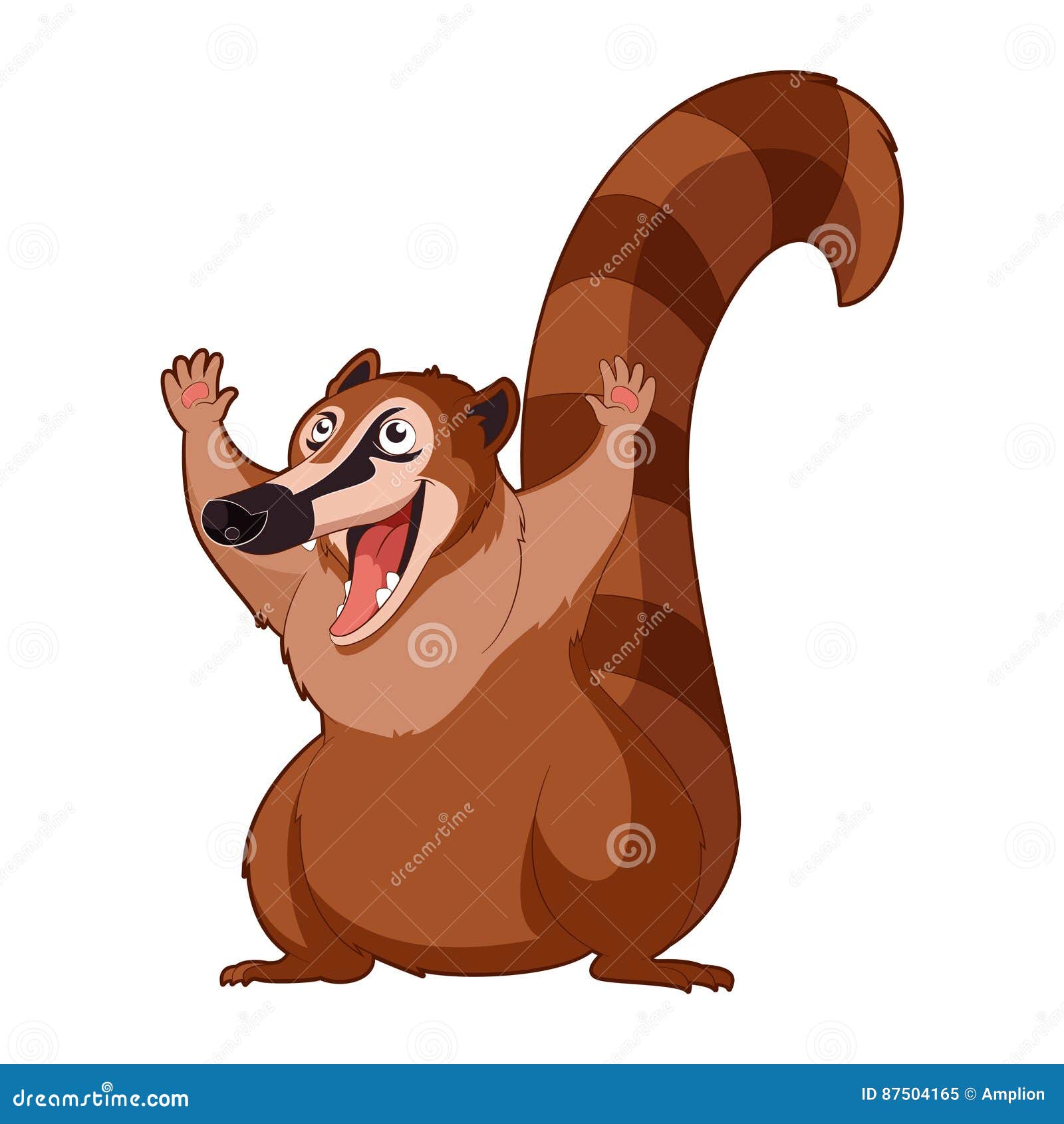 Cartoon smiling Coati stock vector. Illustration of coatimundi - 87504165