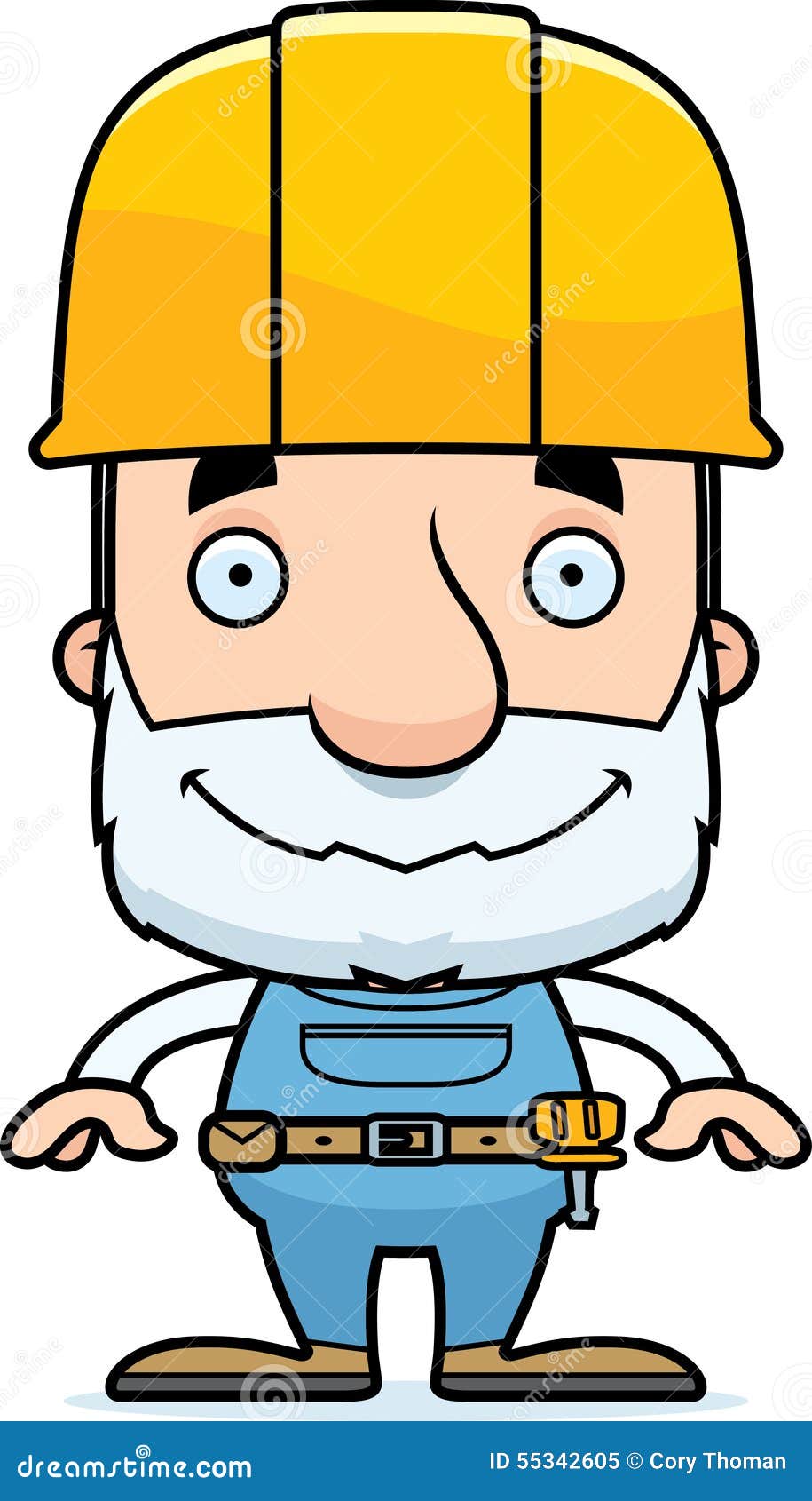 Cartoon Smiling Construction Worker Man Stock Vector - Illustration of ...