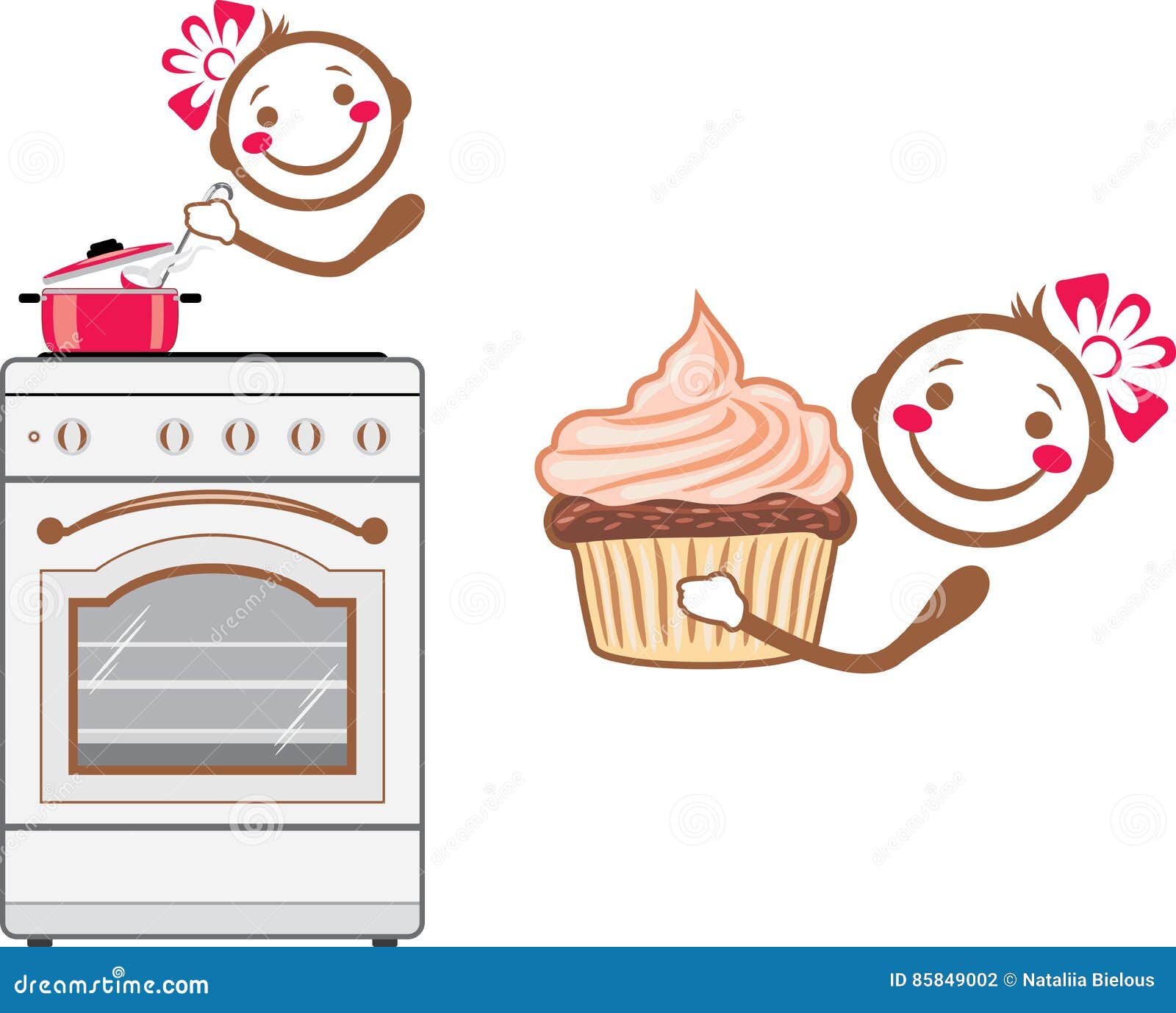 Cartoon smiling cook stock vector. Illustration of cook - 85849002