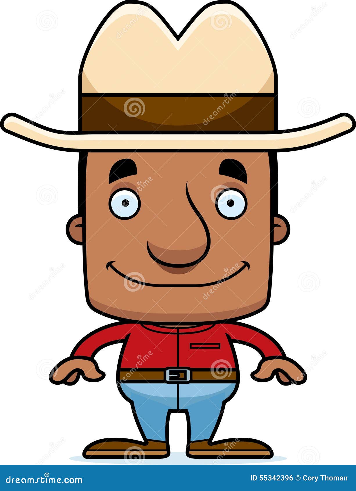 Cartoon Smiling Cowboy Man stock vector. Illustration of clip - 55342396