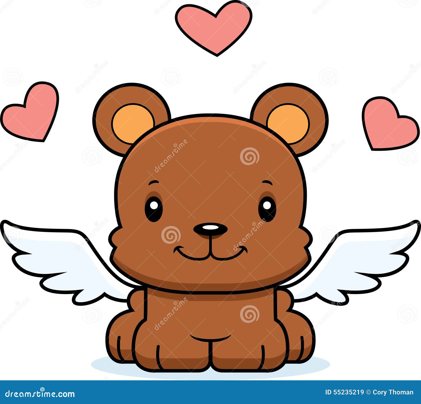 Cartoon Smiling Cupid Bear stock vector. Illustration of vector - 55235219