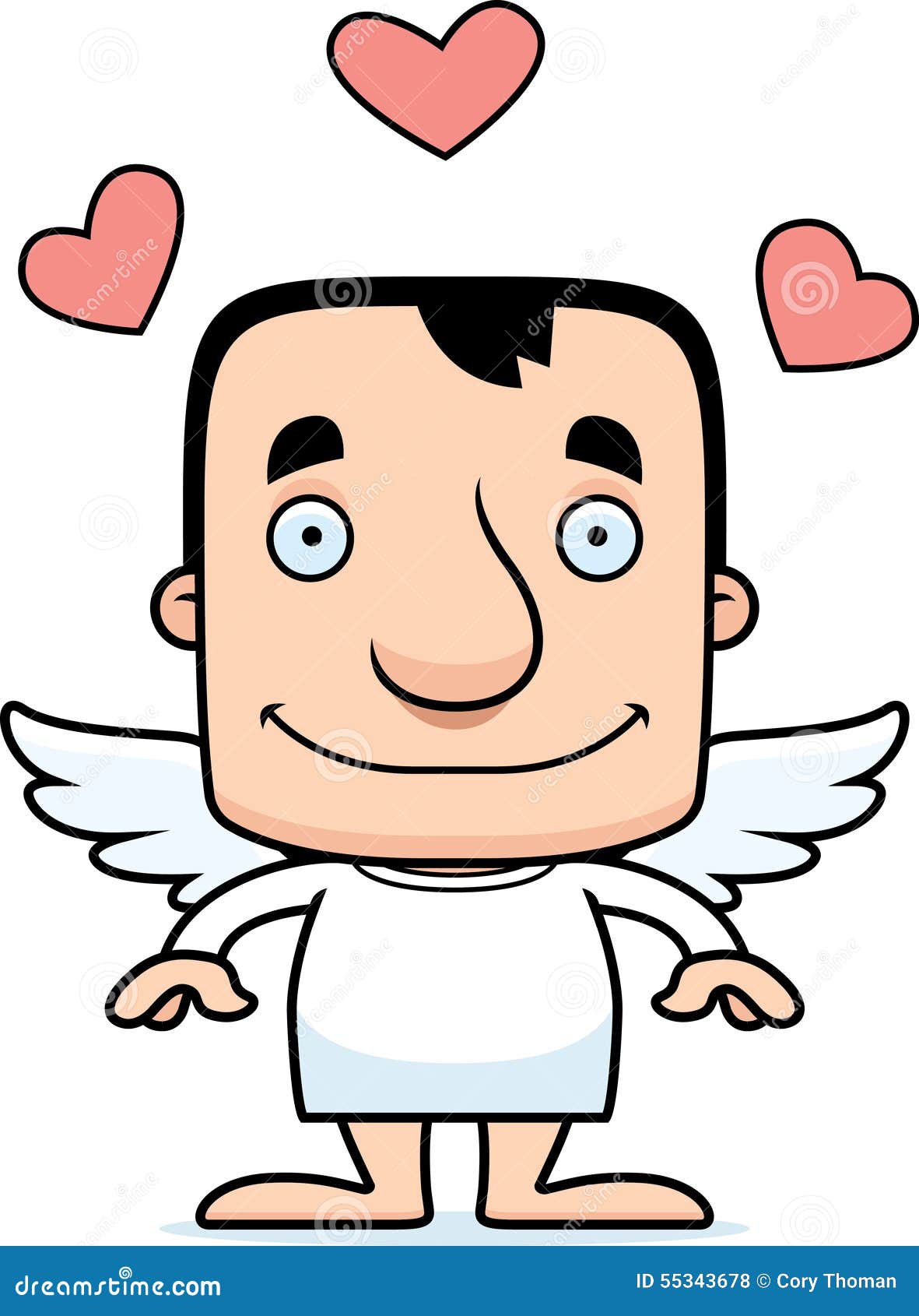 Cartoon Smiling Cupid Man stock vector. Illustration of happy - 55343678
