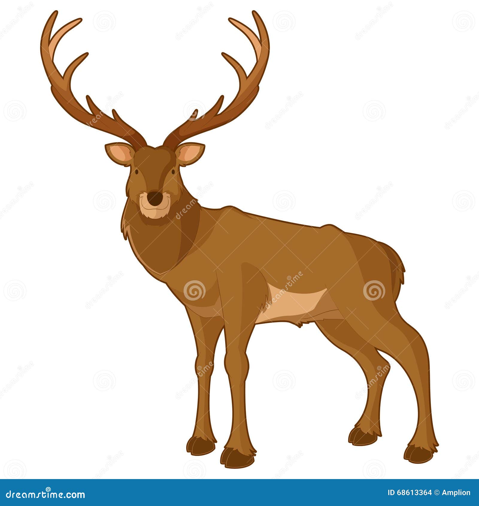 Cartoon smiling deer stock vector. Illustration of humor - 68613364