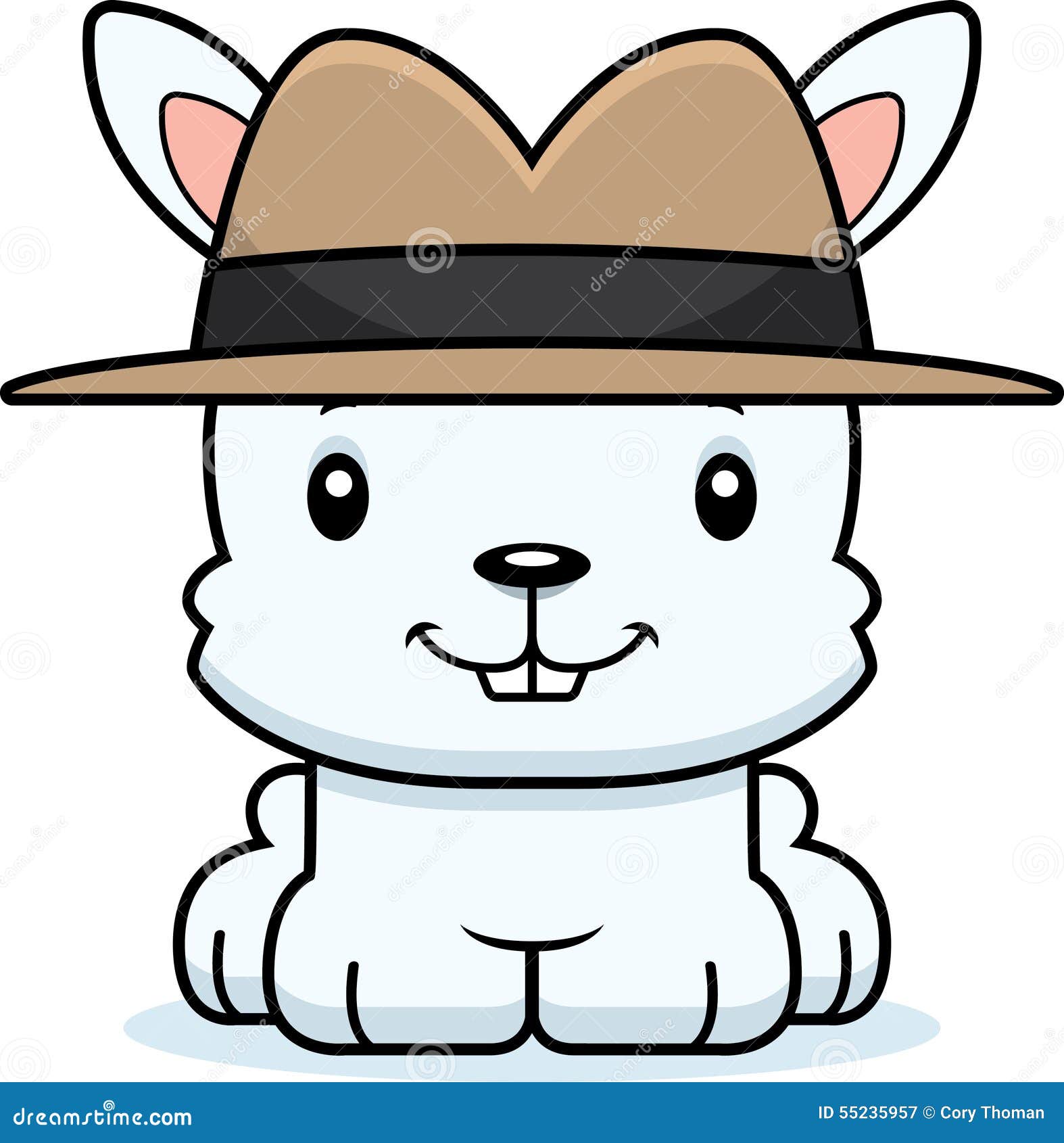 Cartoon Smiling Detective Bunny Stock Vector - Illustration of coat ...