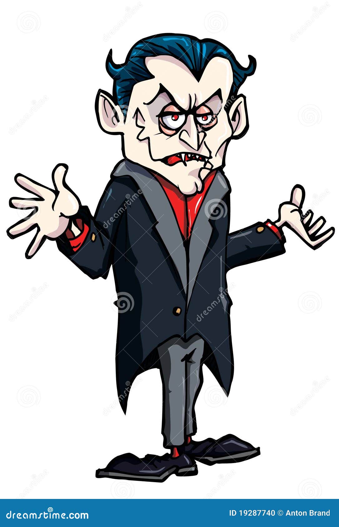 Cartoon of smiling dracula stock vector. Illustration of cartoon - 19287740