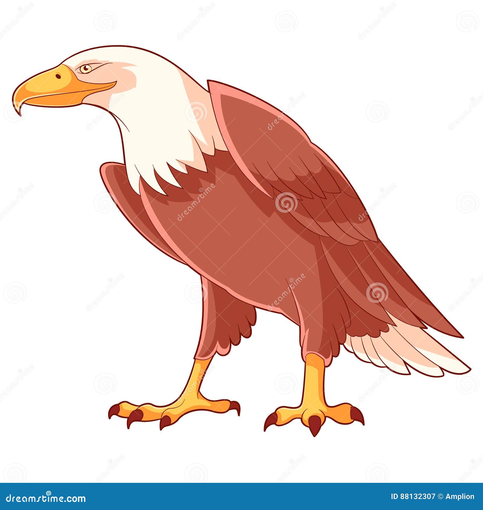 Cartoon Smiling Eagle stock vector. Illustration of baldeagle - 88132307