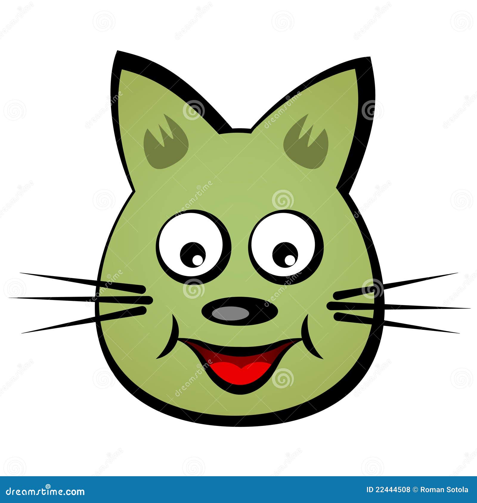 Cartoon smiling face cat stock vector. Illustration of cute - 22444508