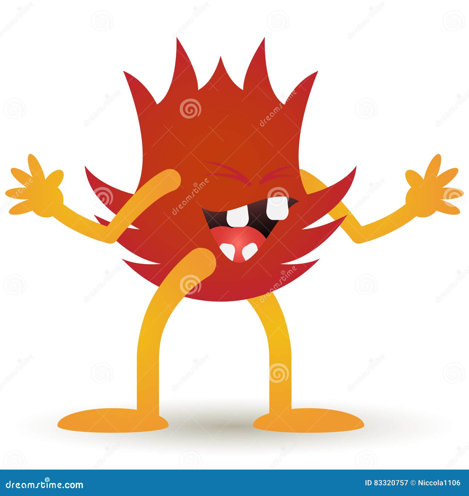 Cartoon Smiling Fire stock vector. Illustration of comic - 83320757