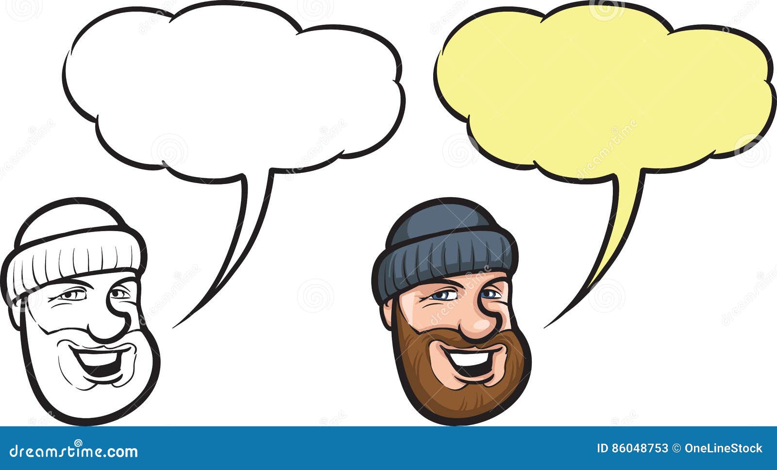 Cartoon Smiling Fisherman Face Stock Vector - Illustration of bearded ...