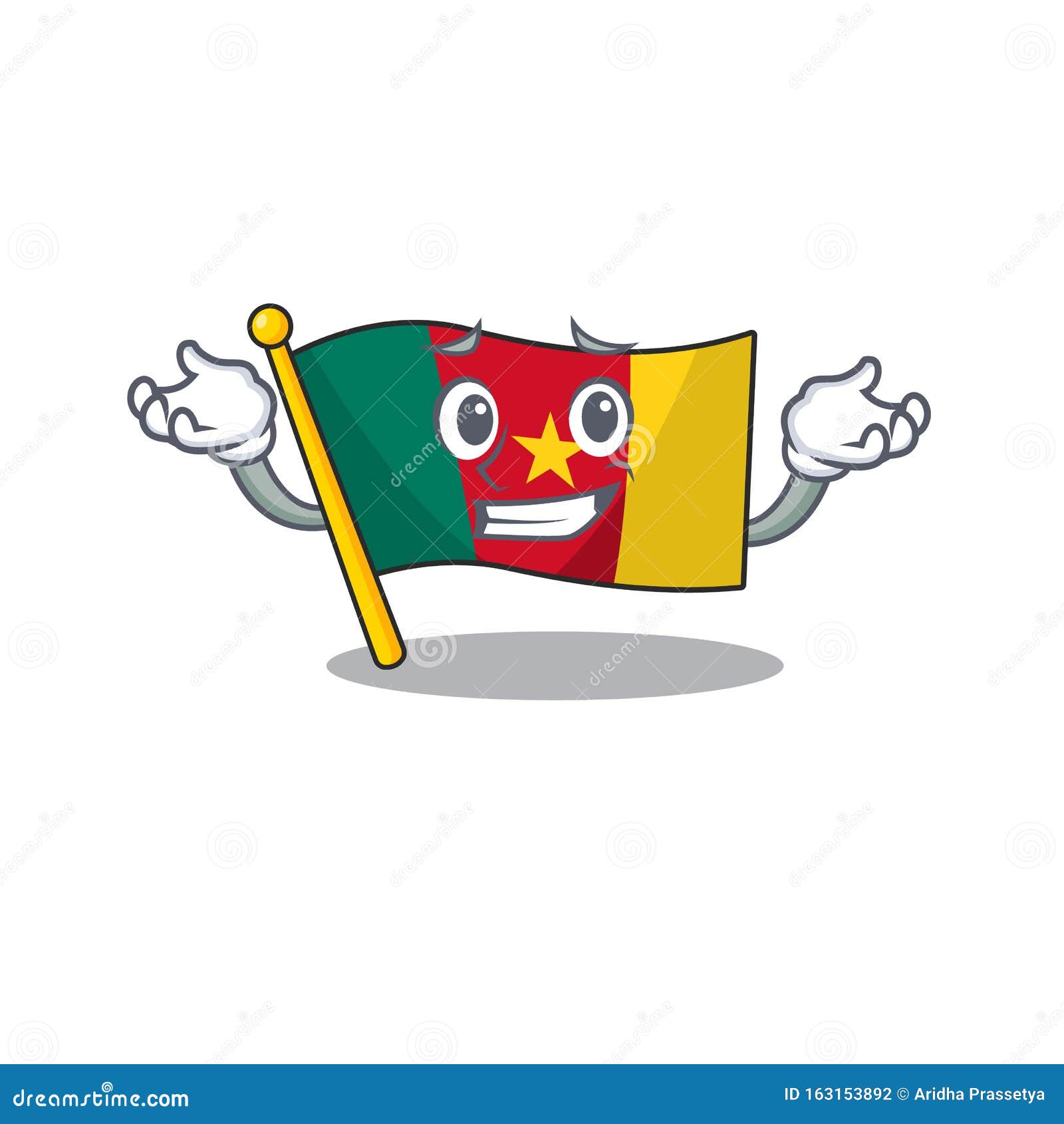 Cartoon Smiling Flag Cameroon on Character Grinning Stock Vector ...