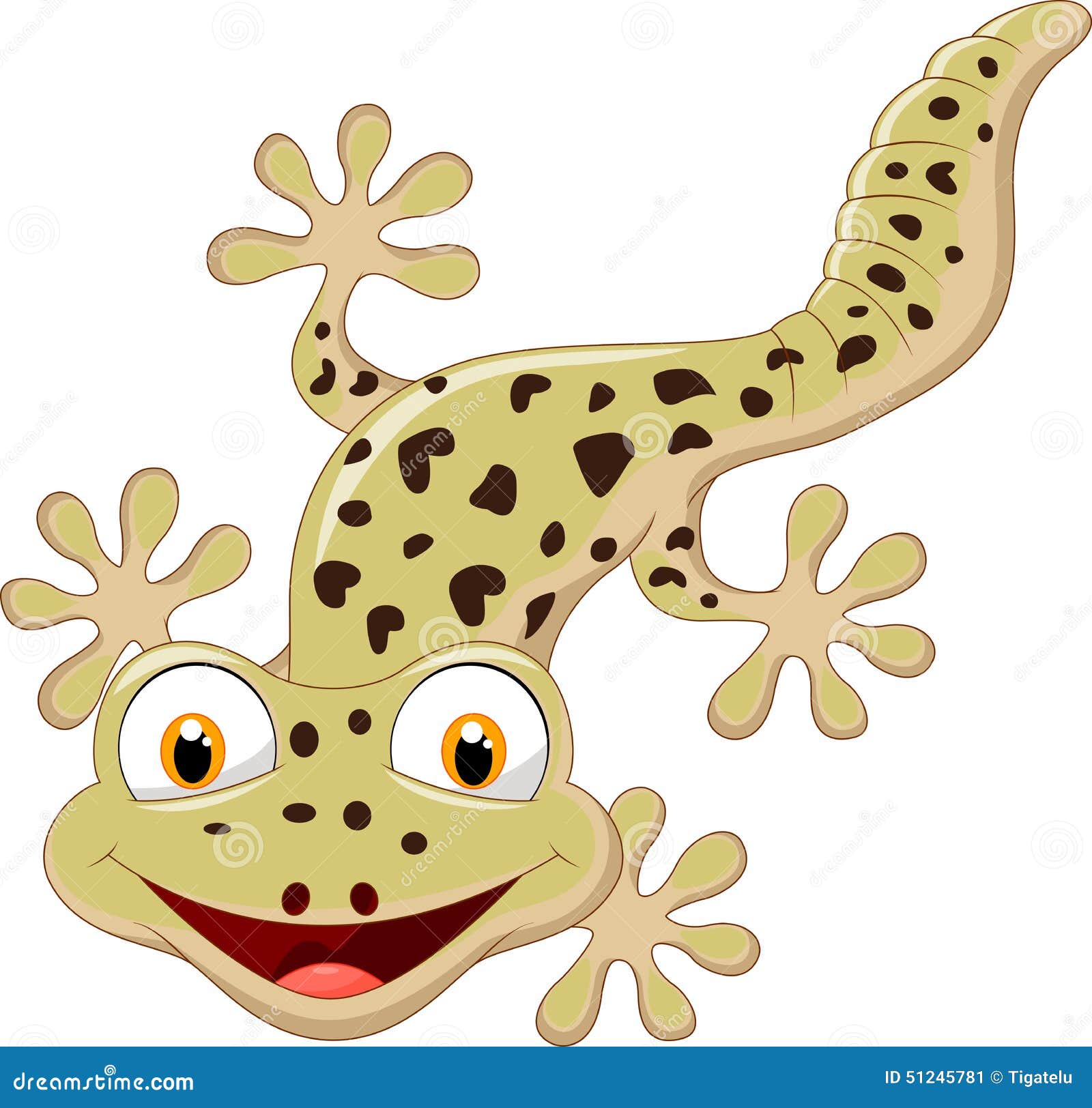 Cartoon smiling gecko stock vector. Illustration of smile - 51245781
