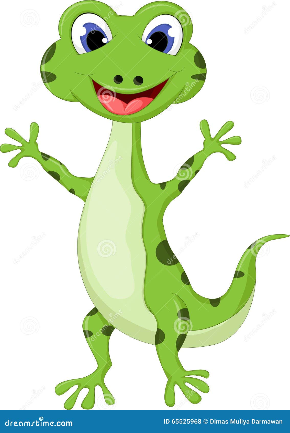 Cartoon smiling gecko stock illustration. Illustration of friendly ...