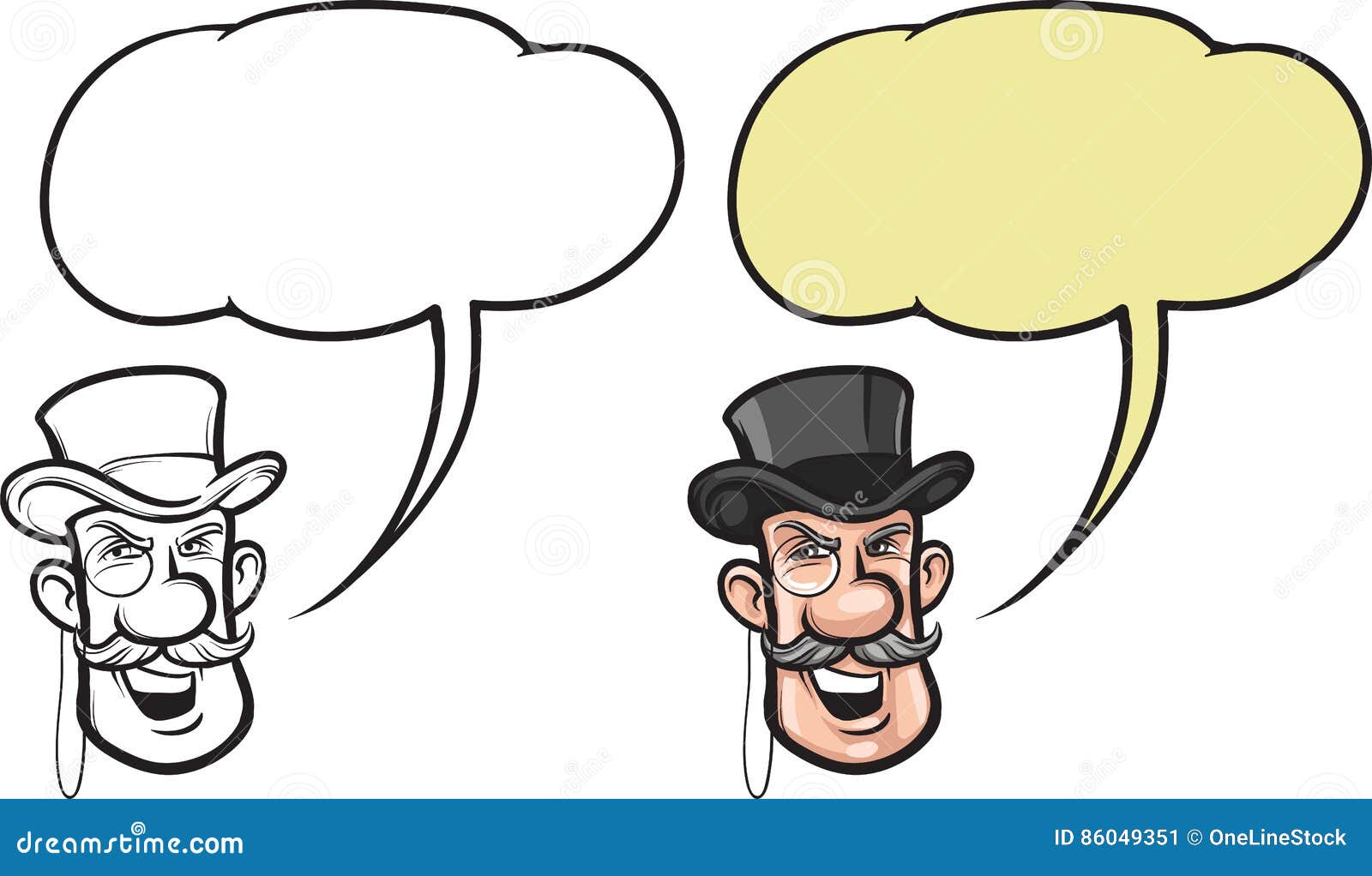 Cartoon Smiling Gentleman Face Stock Vector - Illustration of ...