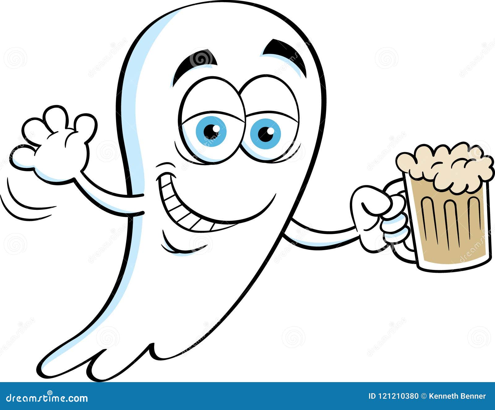 Smiling Ghost In An Old Tattered Sheet Isolated On Black Background ...