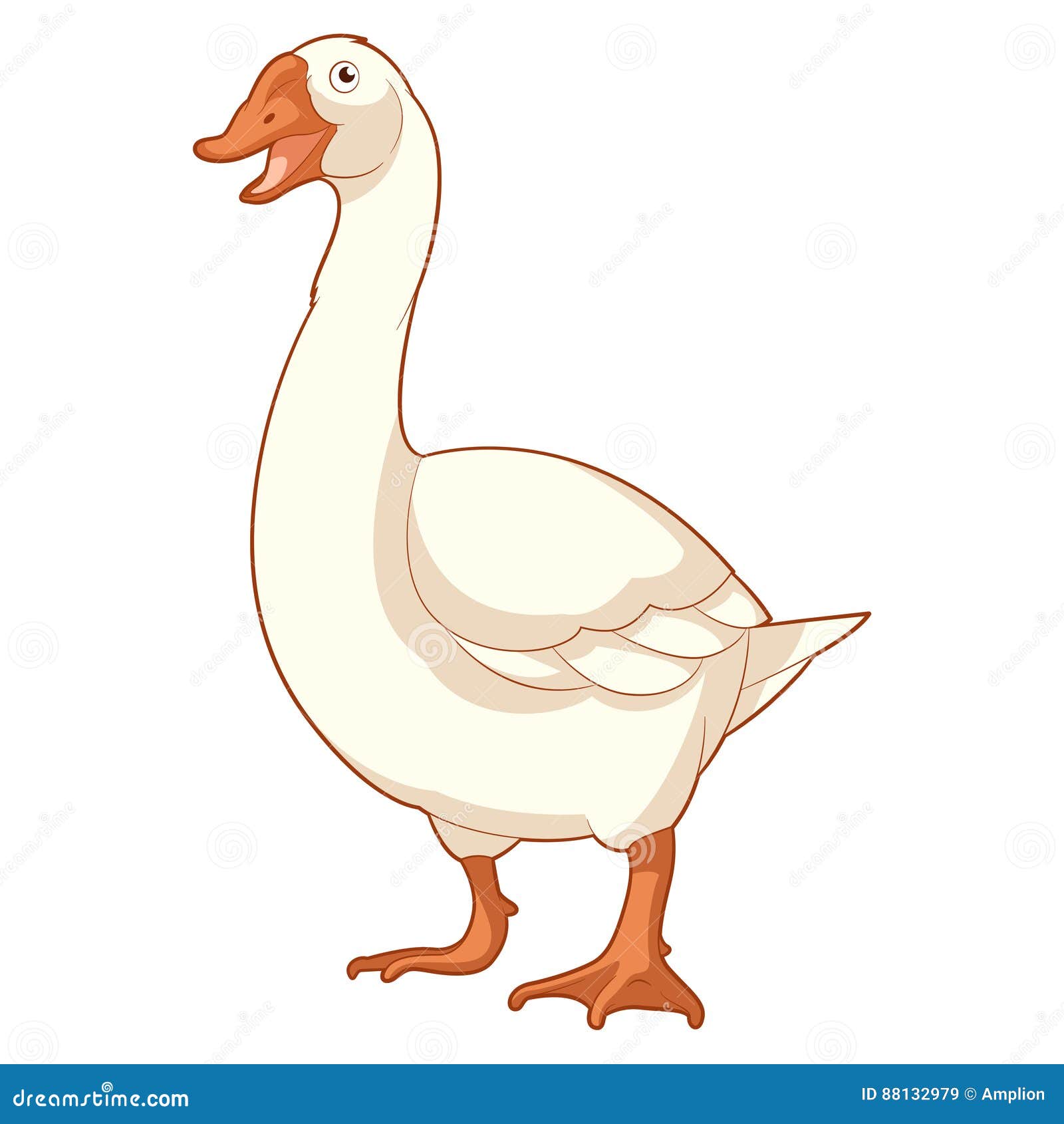 Cartoon smiling Goose stock vector. Illustration of icon - 88132979